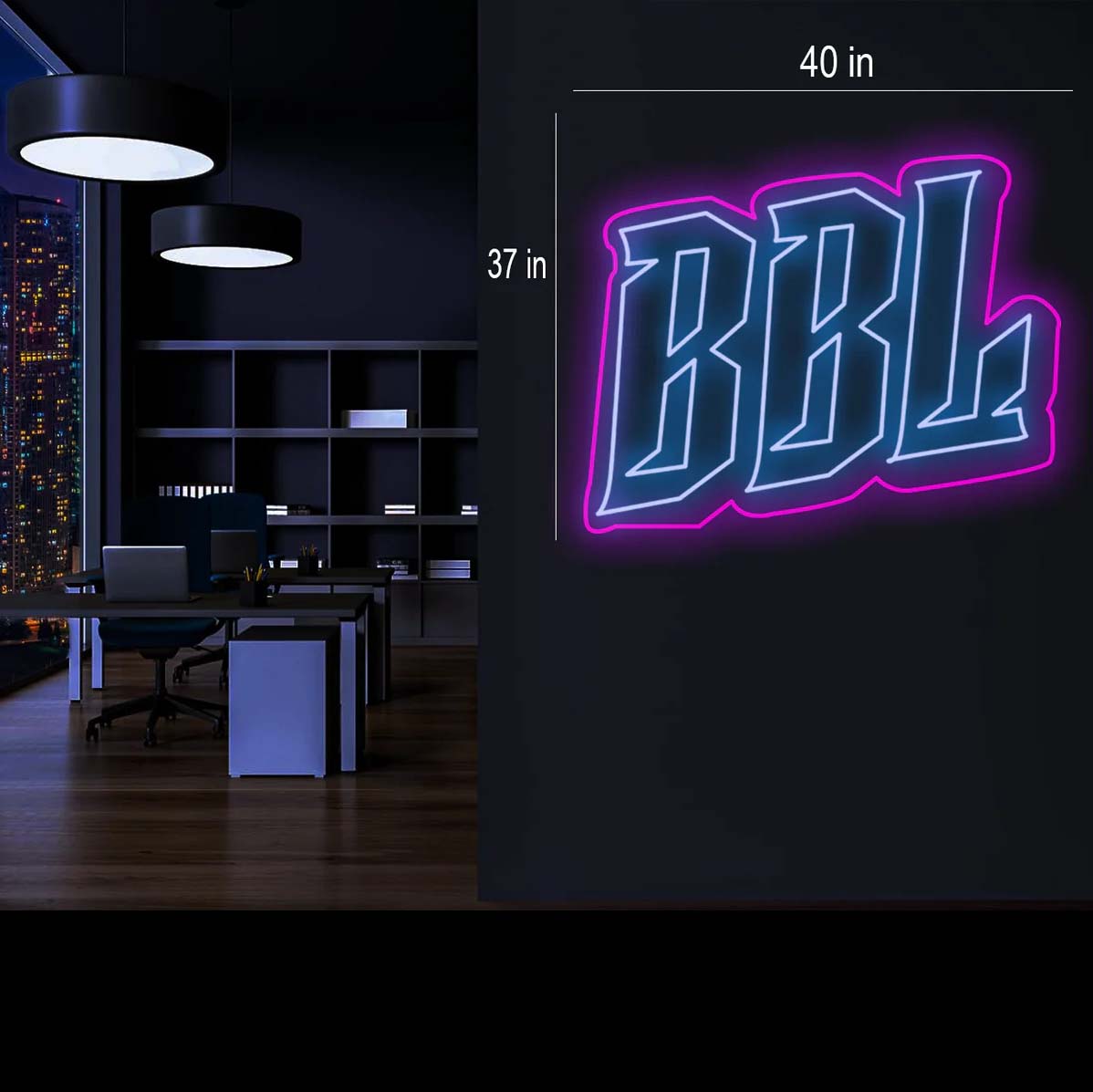 BBL Neon Sign 40x37 in — make neon sign
