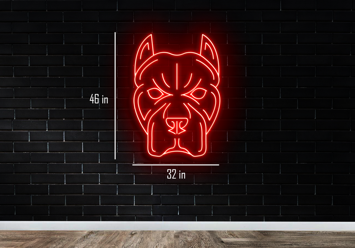 Dog Neon Sign 46x32 in Red Color — make neon sign