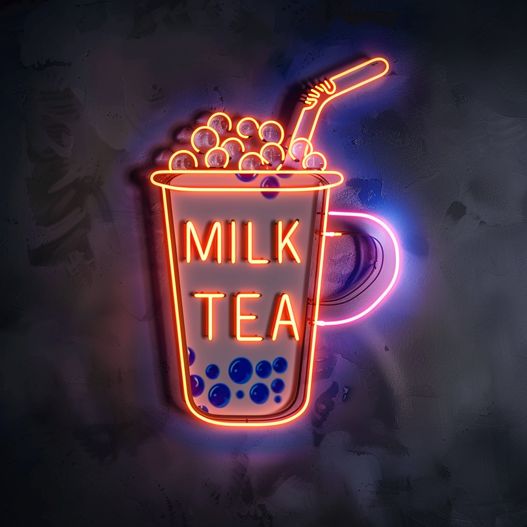 Milk Tea Neon Sign Perfect for Cafes — make neon sign