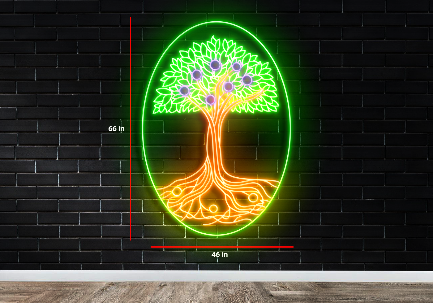 Tree Portrait Neon Sign 46x66 inches — make neon sign