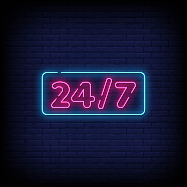 24/7 Neon Sign — make neon sign