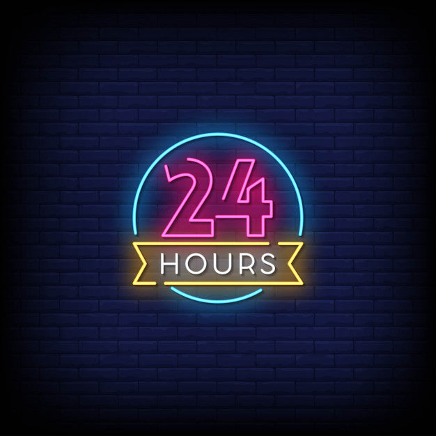 24 Hours Neon Sign — make neon sign
