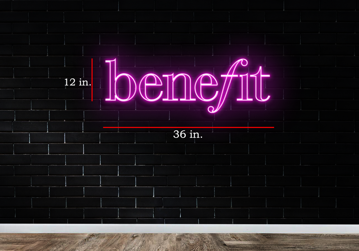 3 pcs. Benefits Neon Sign — make neon sign