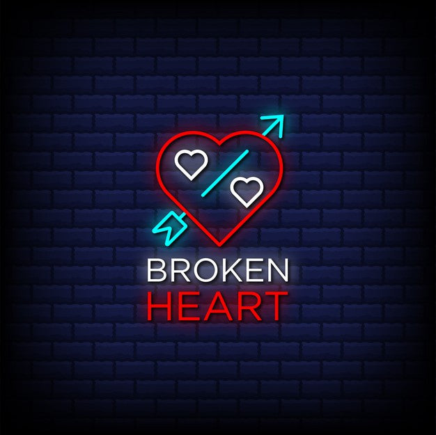 Broken Heart Neon Sign — make neon sign