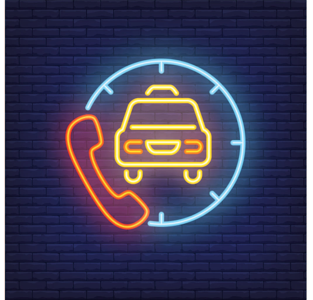 Calling Taxi Cab Neon Sign — make neon sign