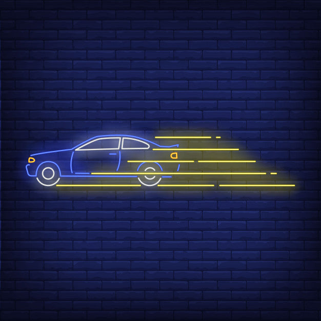 Car Driving Fast Neon Sign — make neon sign