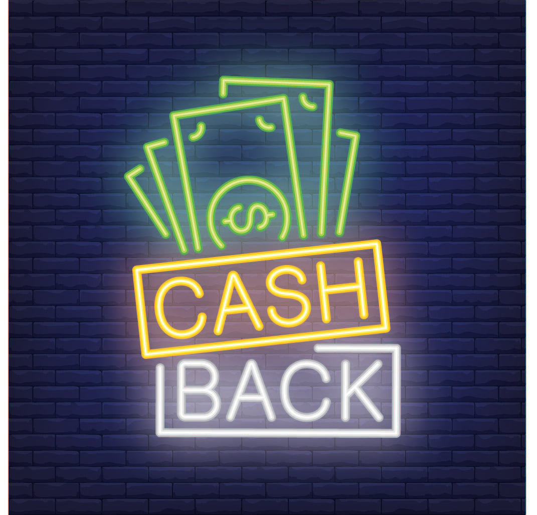 Cash Back Lettering Neon Sign — make neon sign