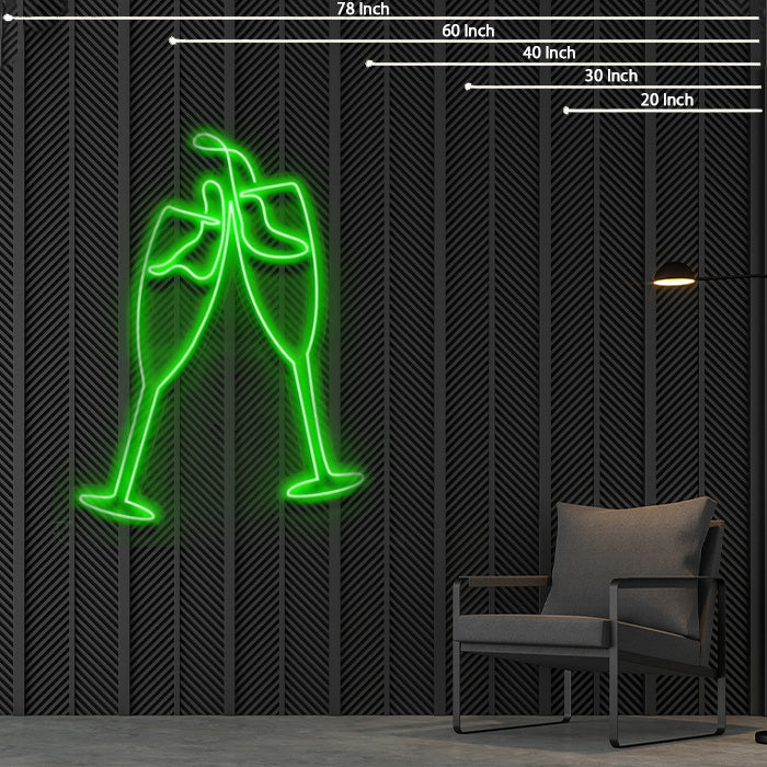 Champagne Glass Neon Sign — make neon sign