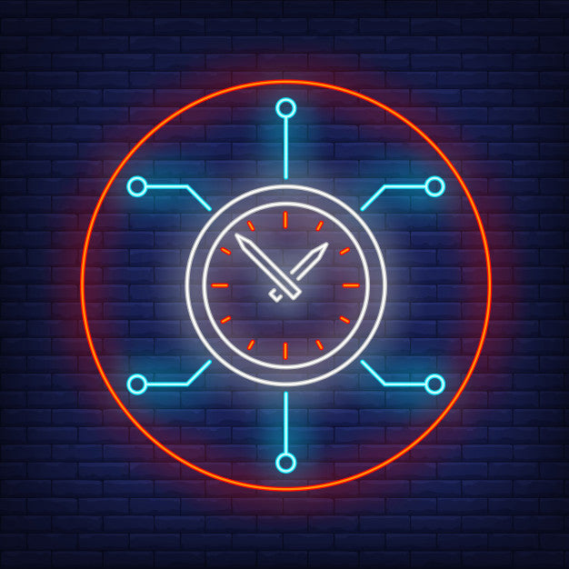 Clock With Circuit Board Neon Sign — make neon sign
