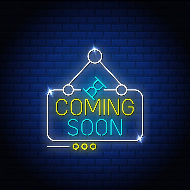 Coming Soon Neon Hanging Tag Text Sign — make neon sign