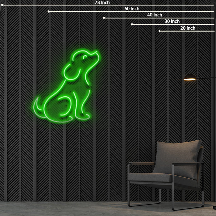 Dog Sitting Neon Sign Perfect for Pet Lovers & Décor — make neon sign