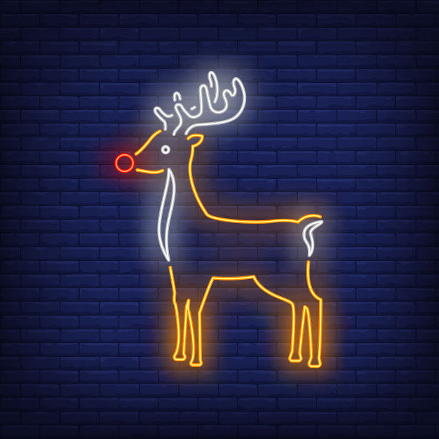 Cute Reindeer Neon Sign — make neon sign
