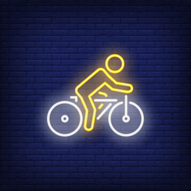 Cyclist Riding Bicycle Neon Sign — make neon sign