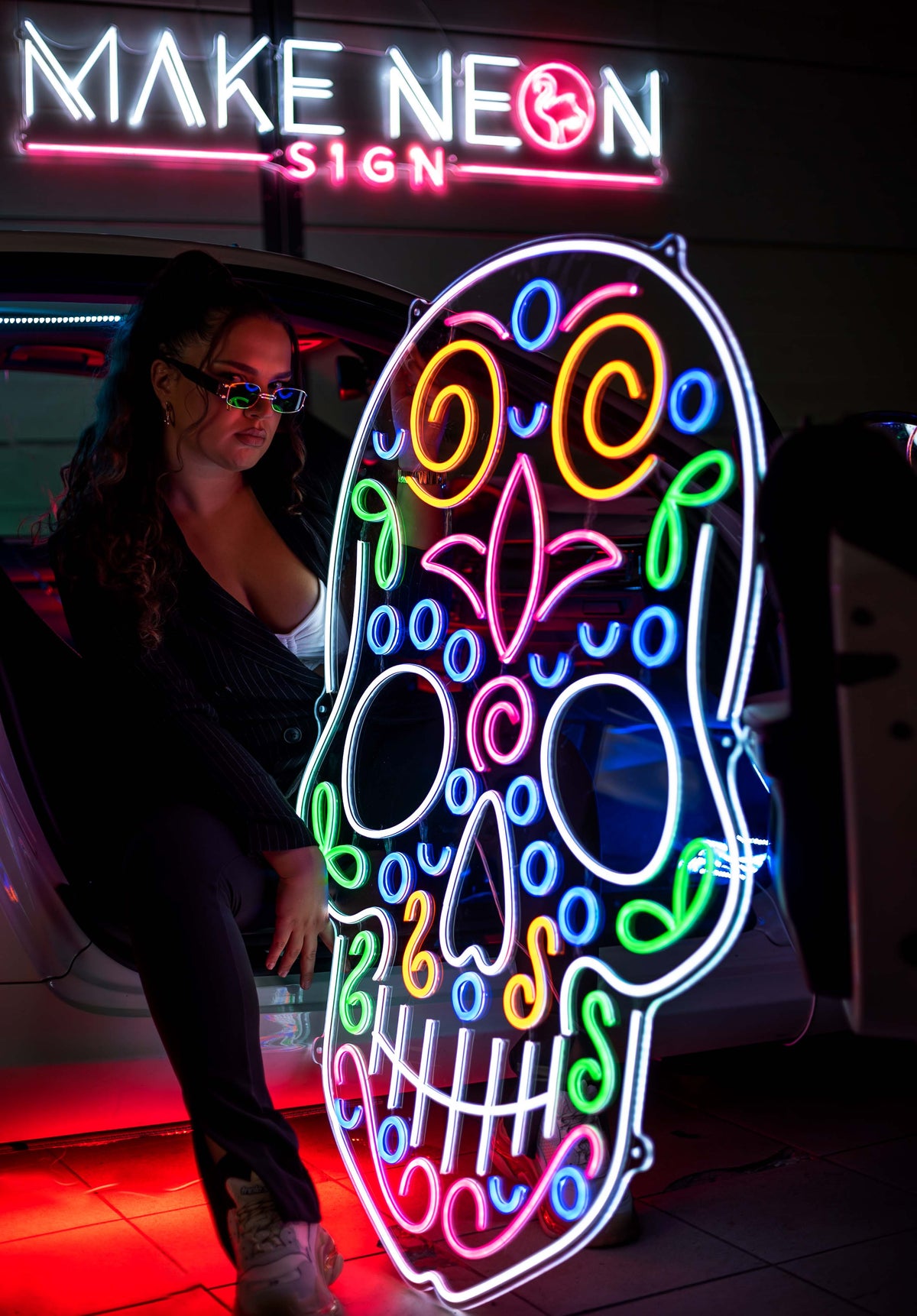 Sugar Skull - Ready to ship — make neon sign