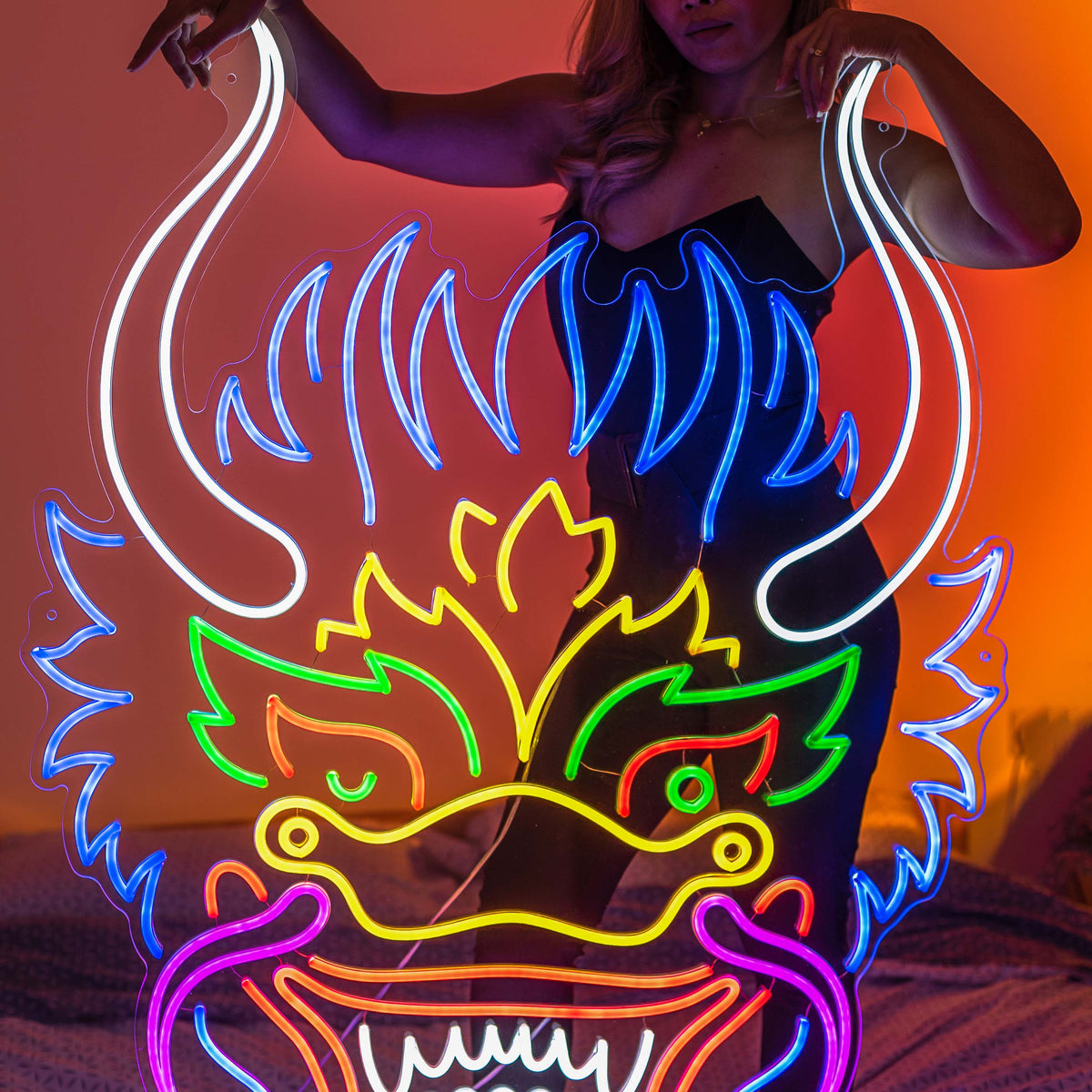 Beautiful Dragon Head Neon Sign- Ready to ship — make neon sign