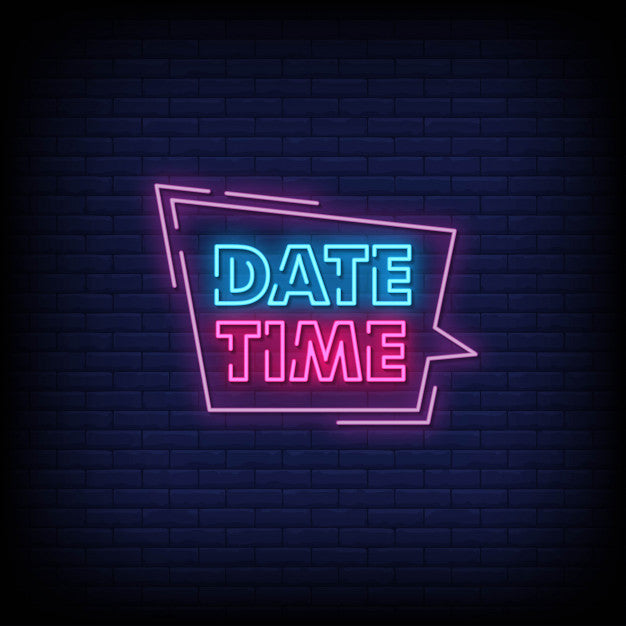 Date Time Neon Sign — make neon sign