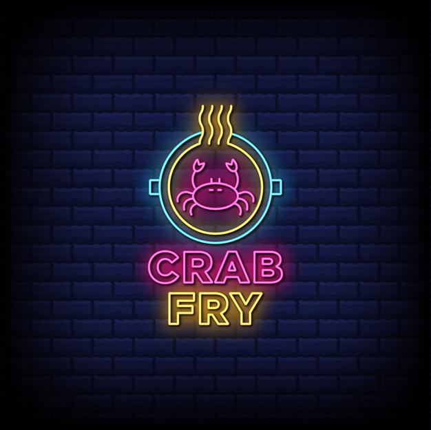 Delicious Seafood Crab Fry Neon Sign — make neon sign