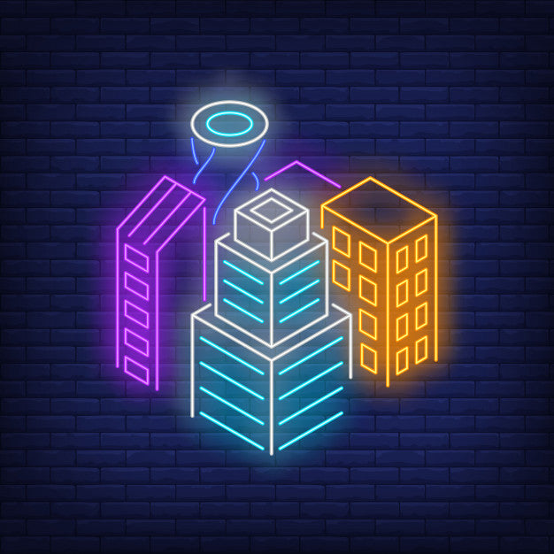 Downtown Buildings Neon Sign Perfect For Your Business — make neon sign