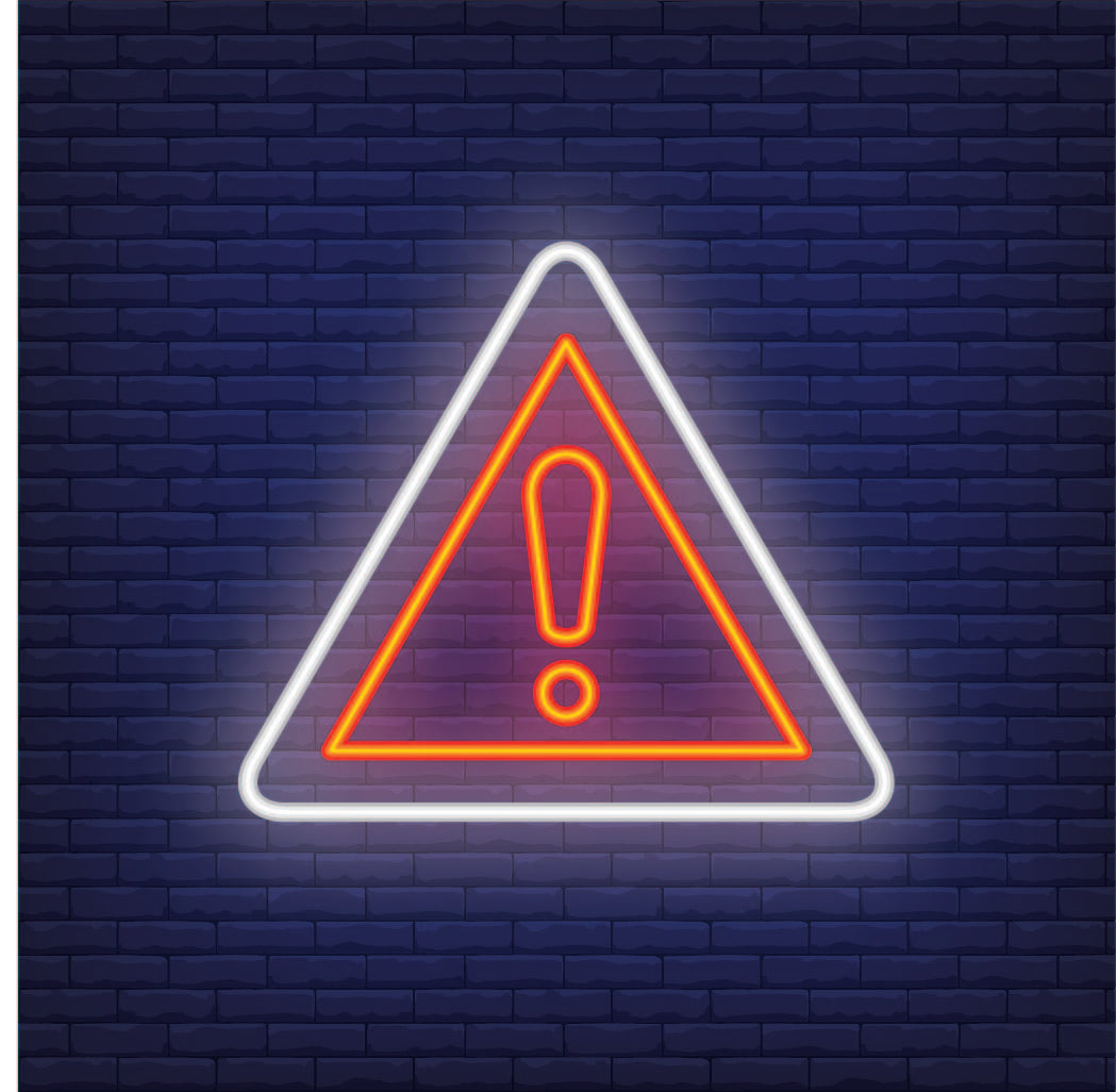 Exclamation Mark Traffic Neon Sign — make neon sign