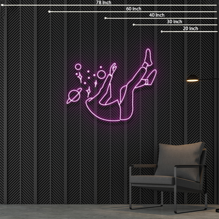 Falling Into Space Neon Sign — make neon sign