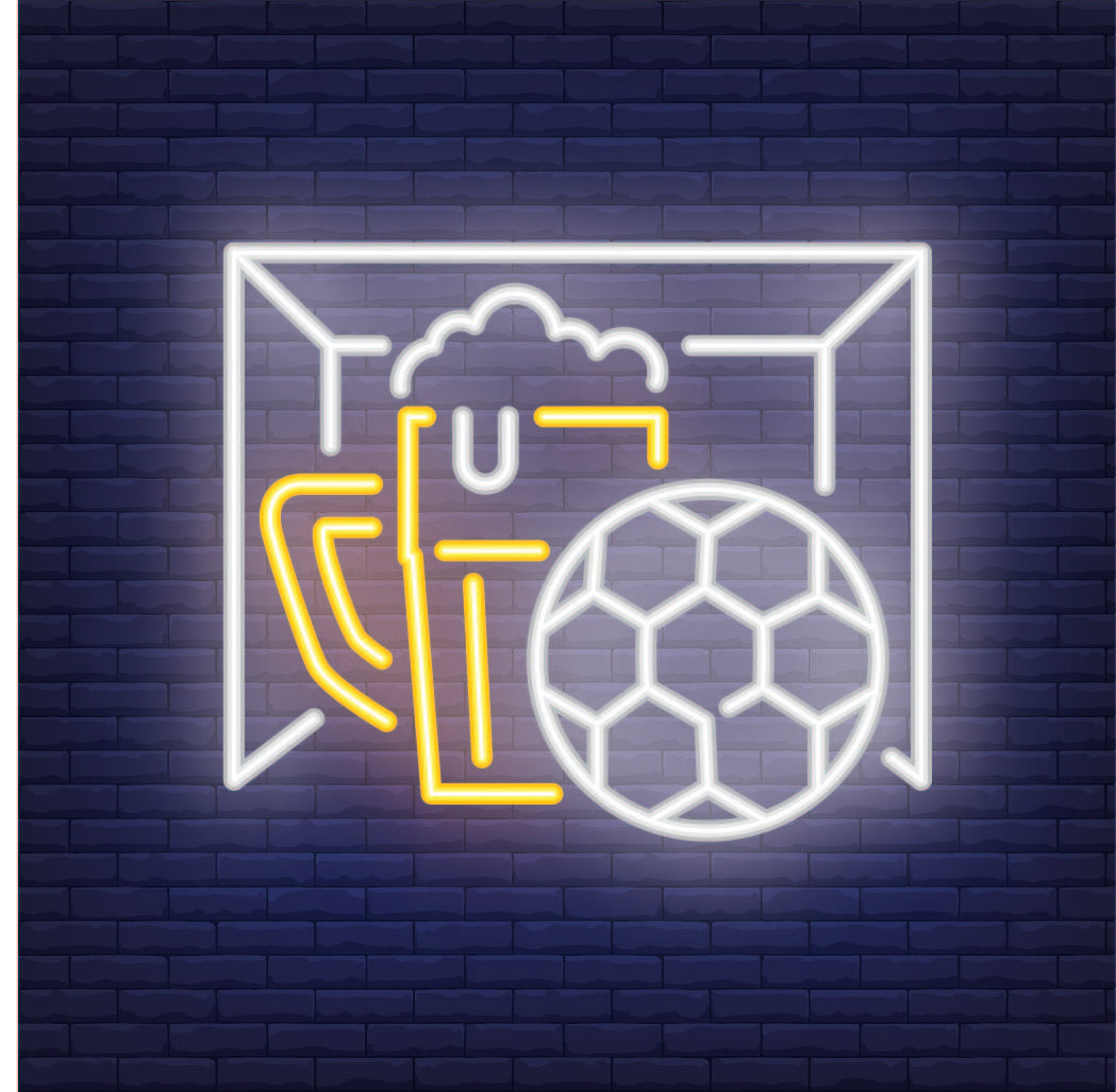 Football And Beer Neon Sign — make neon sign