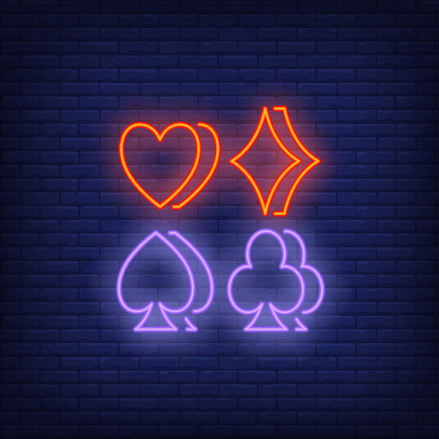 Four Suit Symbols Neon Sign — make neon sign