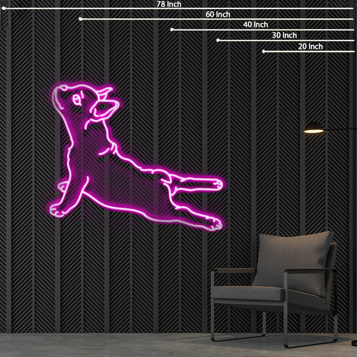 French Bulldog Stretch Neon Sign- Neon Aesthetic For Pet Lovers & Déco ...
