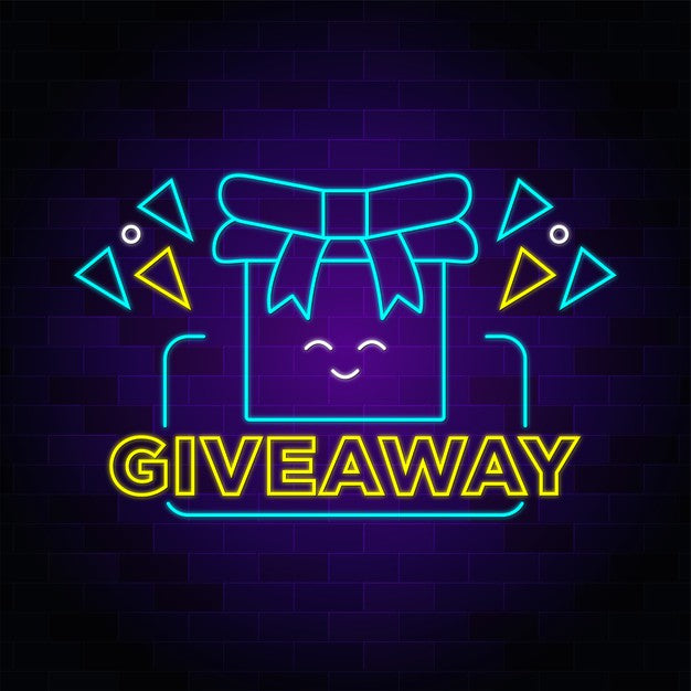 Give Away Neon Text With Christmas Gift Box Neon Sign — make neon sign
