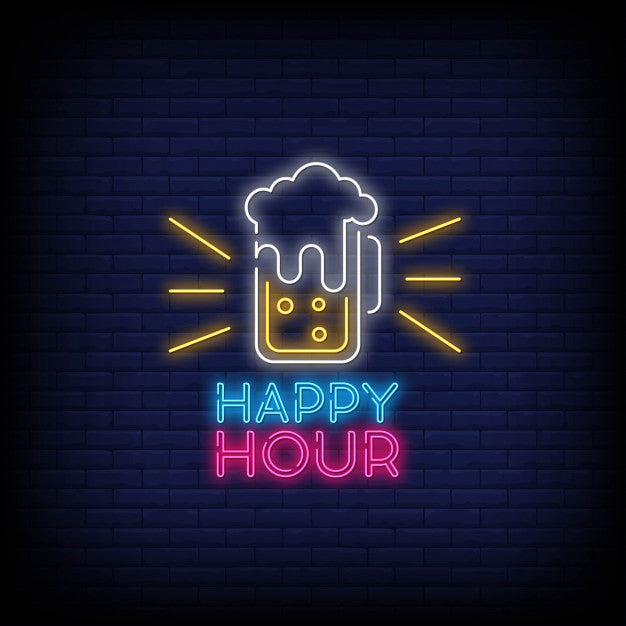 Happy Hour Neon Sign — make neon sign