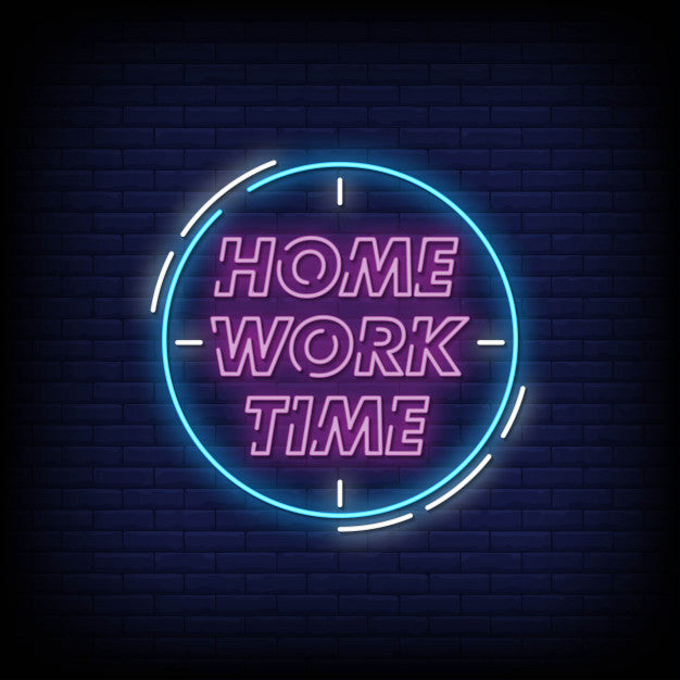 Home Work Time Neon Sign - Neon purple Aesthetic — make neon sign