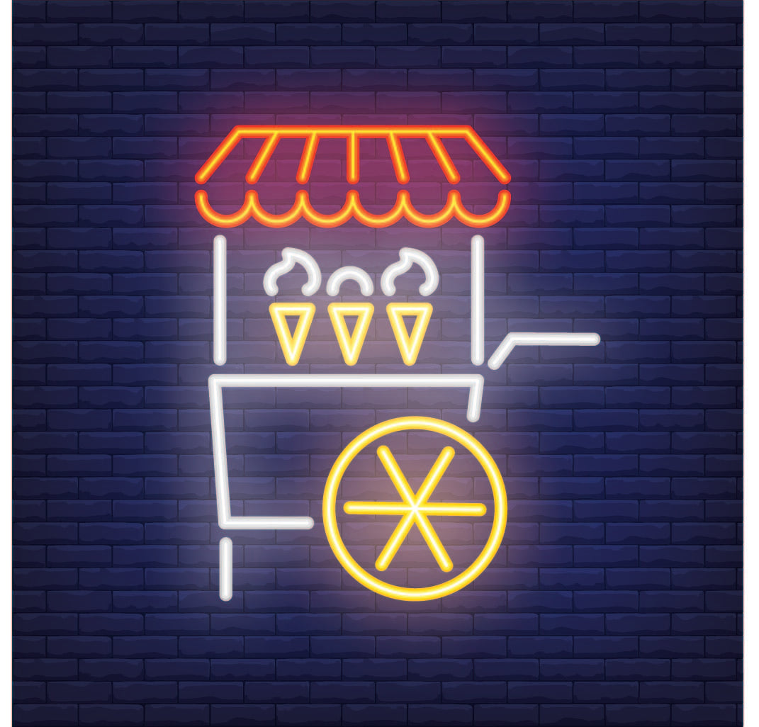 Ice-Cream Cart Neon Sign — make neon sign
