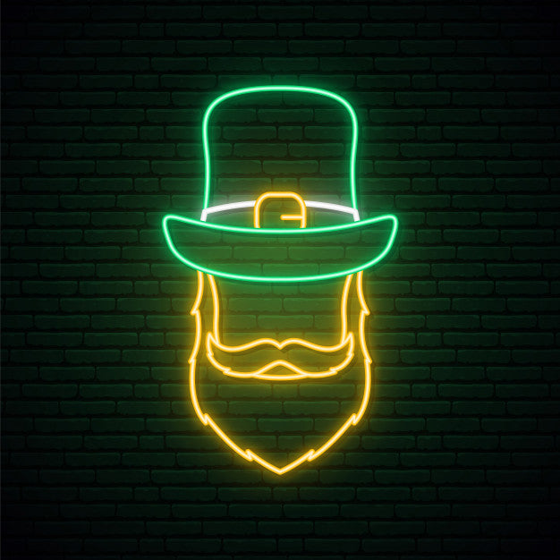 Irishman In Green Hat Neon Sign — make neon sign