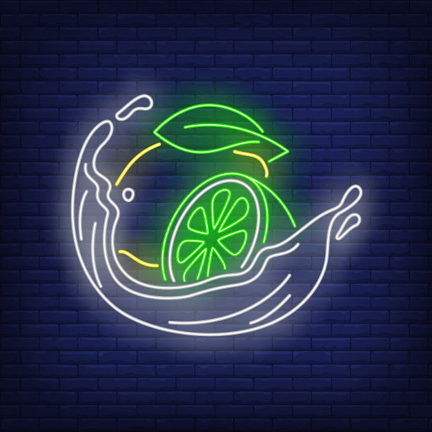Lemon, Lime And Liquid Splash Neon Sign — make neon sign