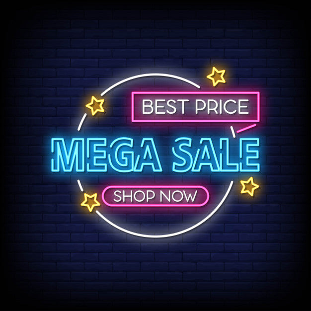 Mega Sale Banner Neon Sign — make neon sign