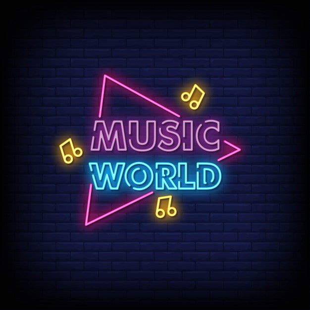 Music World Neon Sign — make neon sign