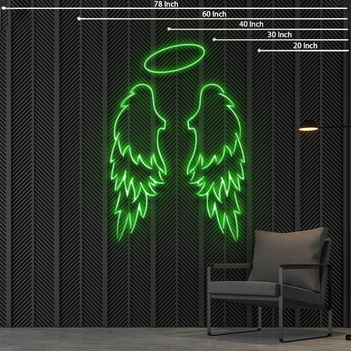 Angel Wings Neon Sign Perfect for Bars & Events — make neon sign