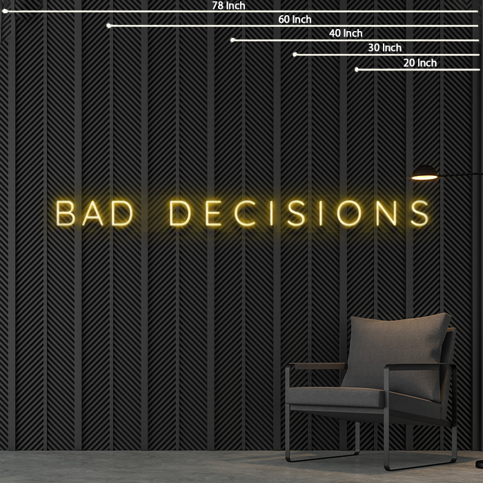 Bad Decisions Neon Sign Perfect for Bars & Events — make neon sign
