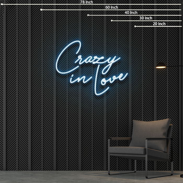 Neon Sign Crazy In Love Perfect for Café & Events — make neon sign