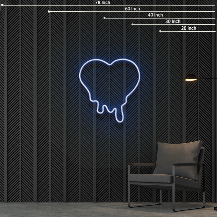 Neon Sign Melting Heart Perfect for Café & Event — make neon sign
