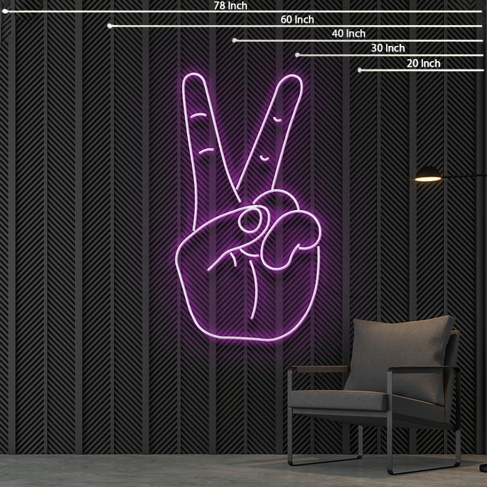 Peace Sign Neon Sign Perfect for Bars & Events — make neon sign
