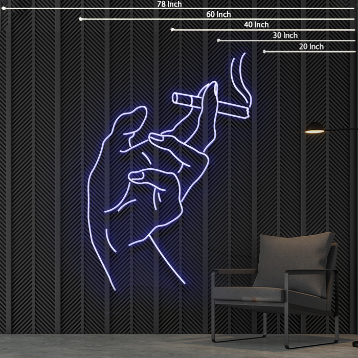 Smoker's Hand Neon Sign Perfect for Bars & Events — make neon sign