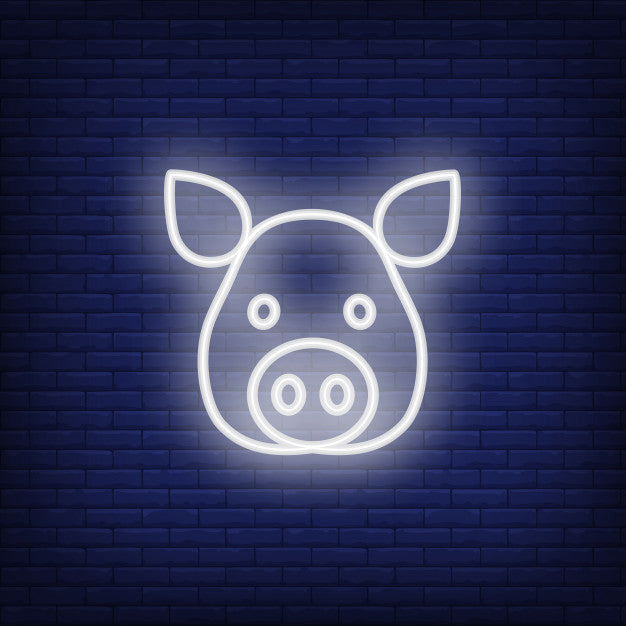 Pig Head Neon Sign — make neon sign