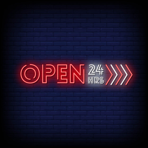 Open 24 Hours Neon Sign Perfect for Businesses & Events — make neon sign