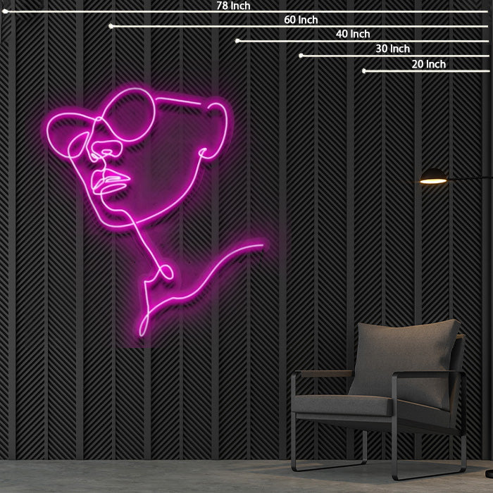Modern Girl Neon Sign — make neon sign