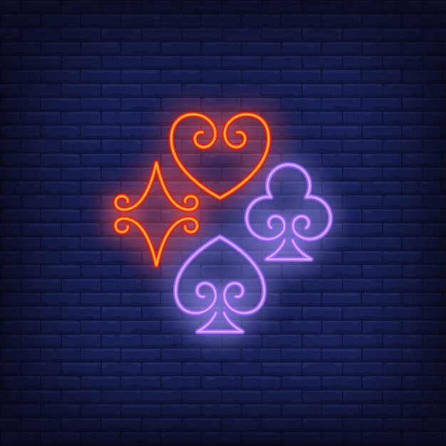 Playing Card Suits Neon Sign — make neon sign