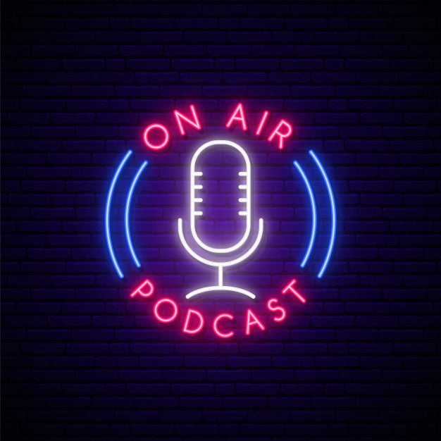 Podcast Neon Sign with Retro Mic, Perfect for Recording Studios — make ...