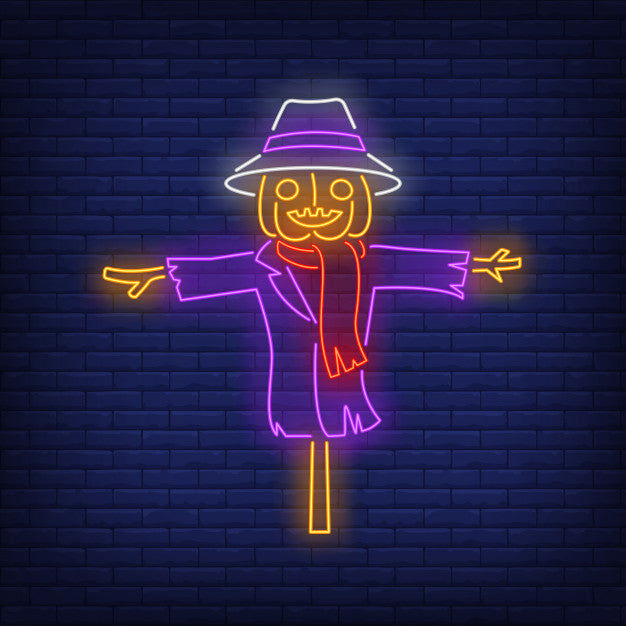 Pumpkin Scarecrow Neon Sign — make neon sign