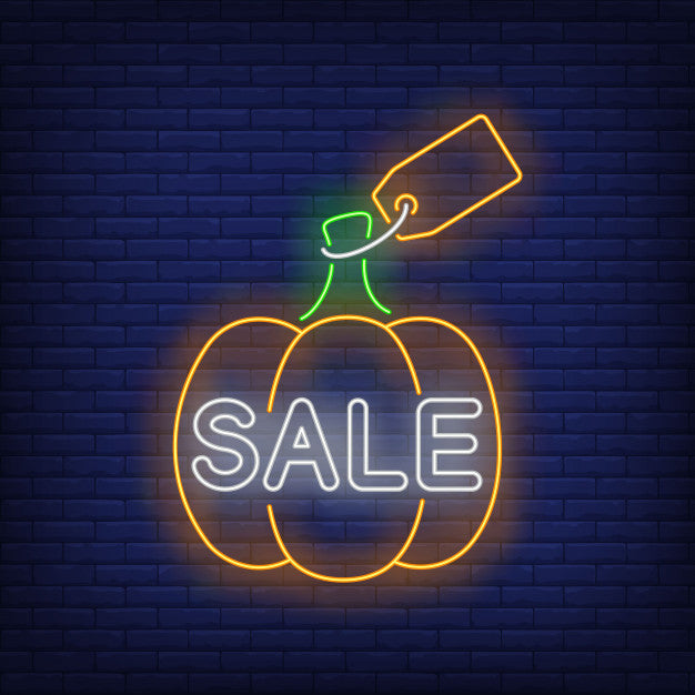 Pumpkin With Label Neon Sign — make neon sign