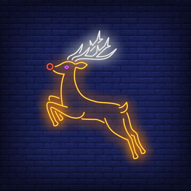 Reindeer Running Neon Sign — make neon sign