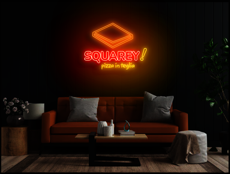 Squarey Neon Sign 35x30 inches — make neon sign